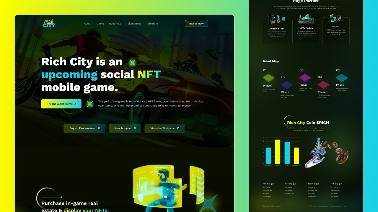 Rich City- NFT Gaming Landing Page. | Landing page design with Figma ...