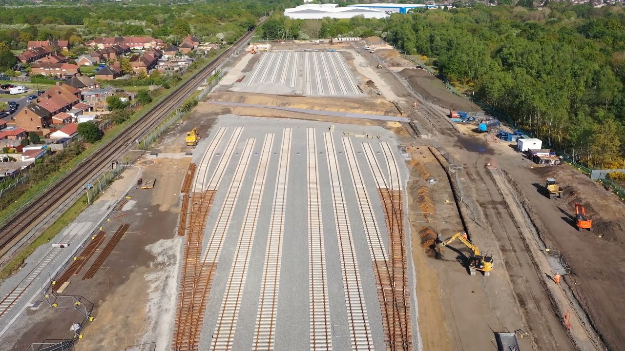 Feltham Depot - drone footage showing construction - YouTube