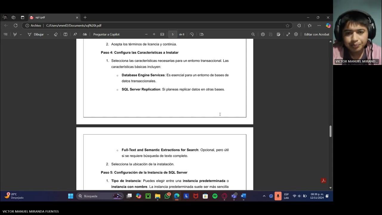 Instalación En Modo Transaccional De Sql Server Youtube