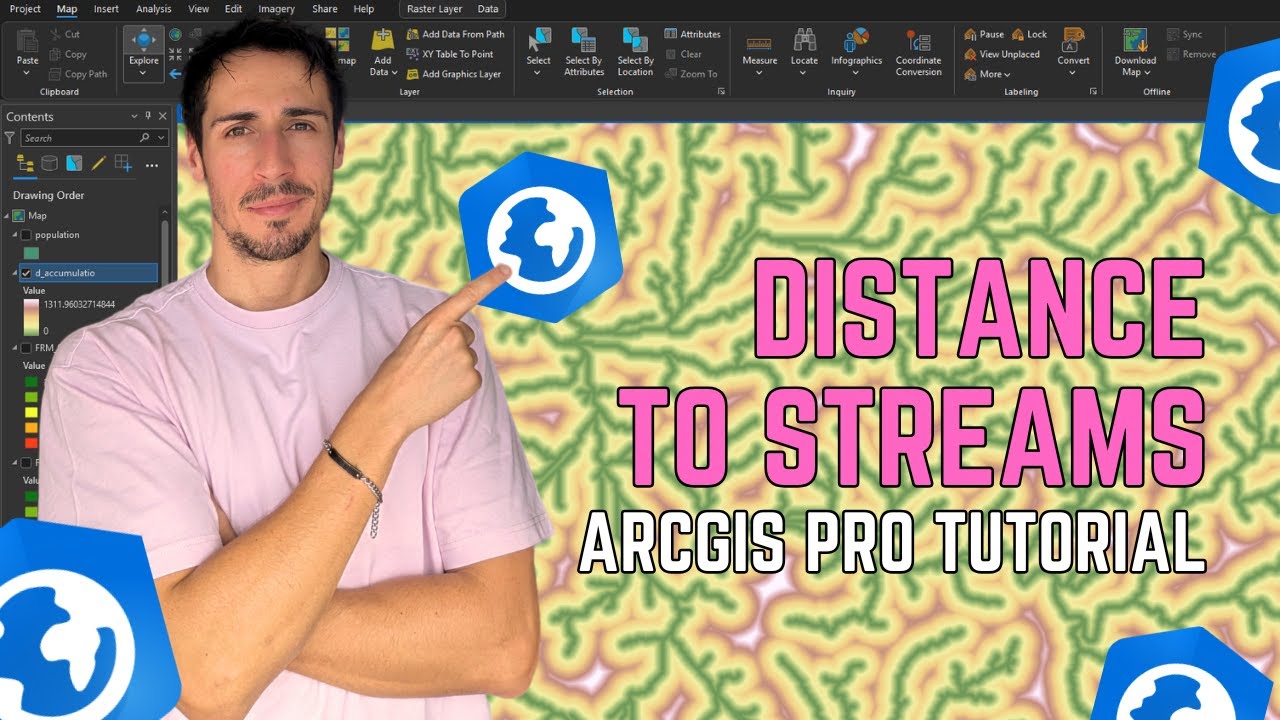 DISTANCE TO STREAMS - ARCGIS PRO TUTORIAL - YouTube