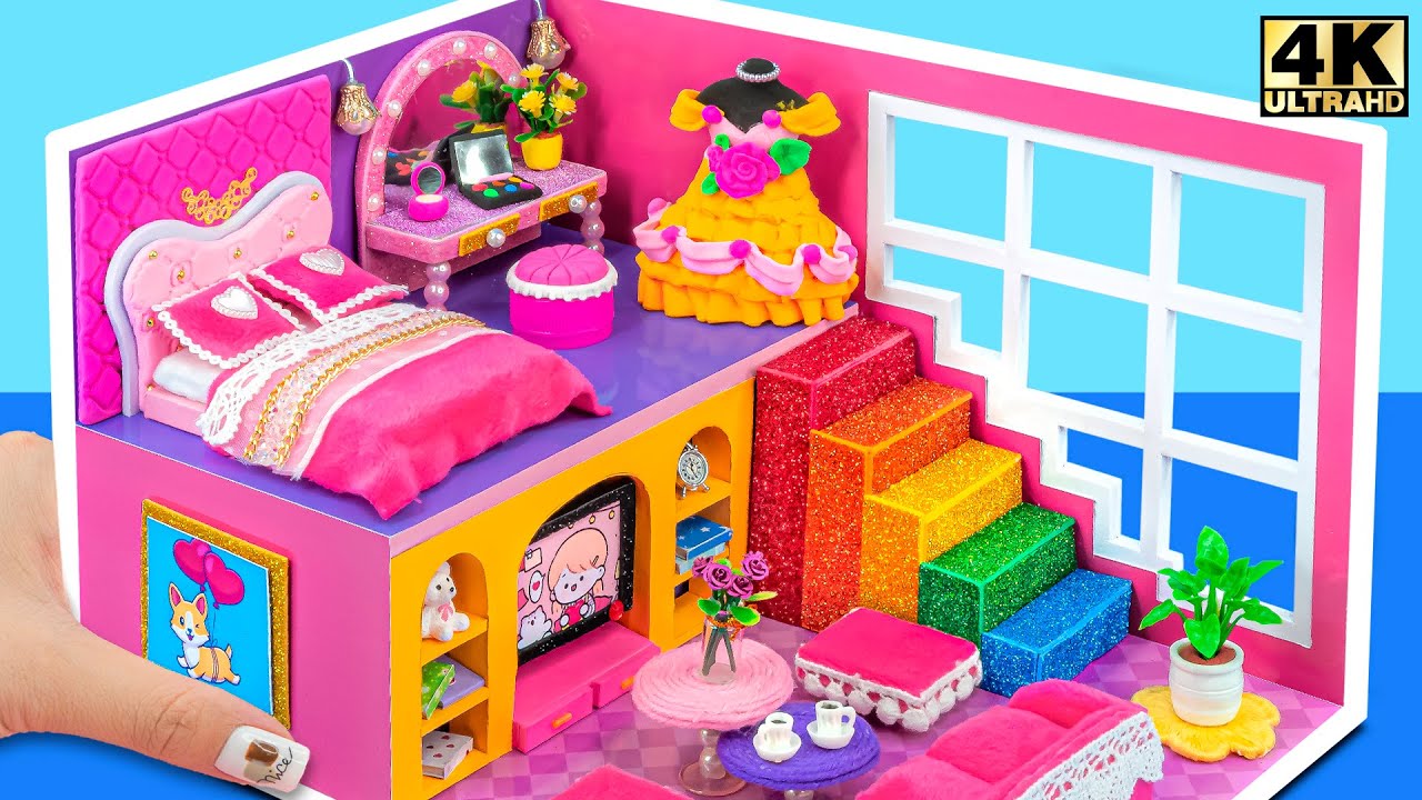 How To Amazing Pink Modern House from Cardboard and Clay for your loved ...