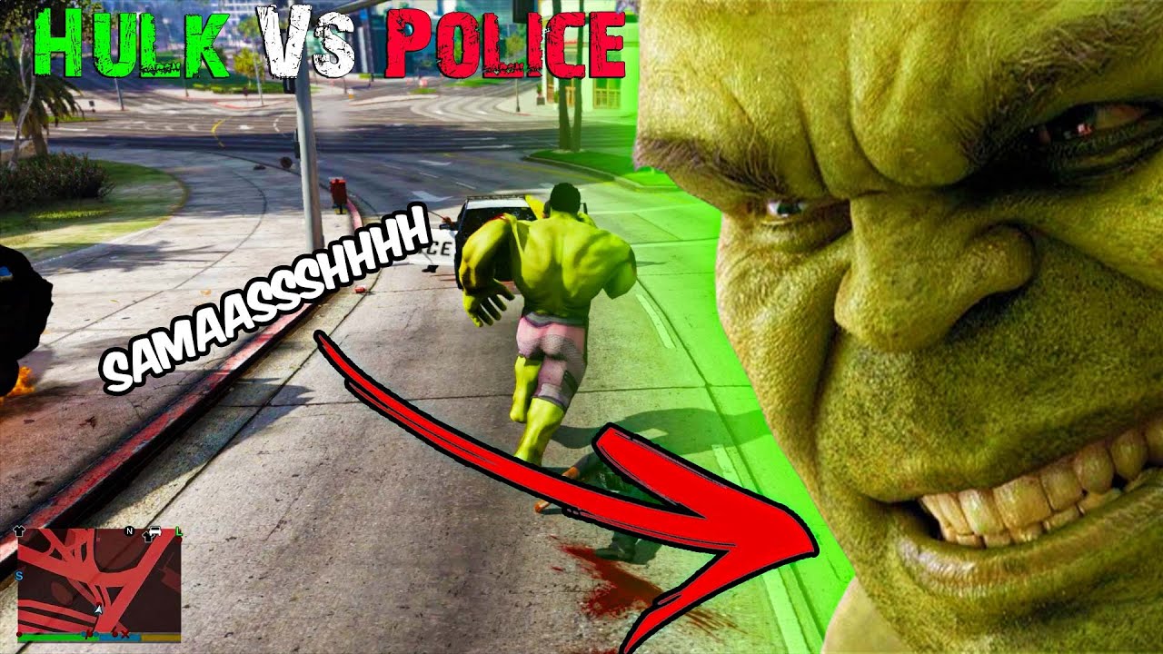 Hulk vs Police in GTA 5 | Hulk vs 5 Star Wanted Level in GTA5 #gta5hulk ...