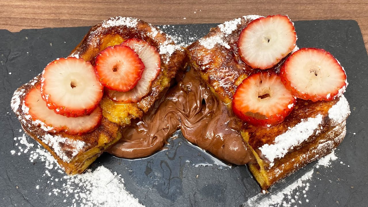 Tostadas Francesas Rellenas de Chocolate - YouTube