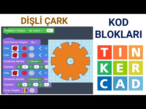 Tincercad Kod Blokları / Dişli Çark Yapımı / For Döngüsü ile