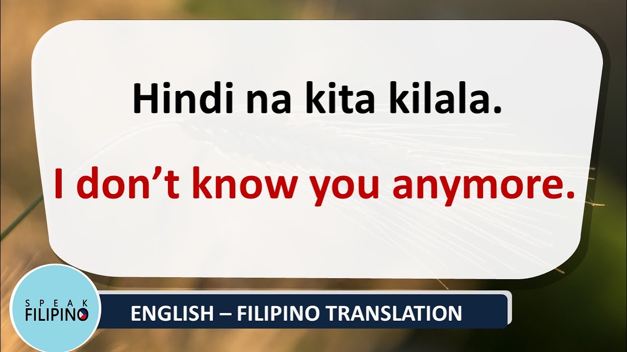COMMONLY USED FILIPINO Phrases! #21 (English-Tagalog) - YouTube