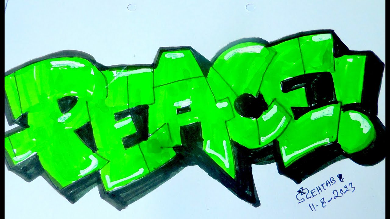 Easy to learn English Calligraphy -PEACE by MEHTAB HUSAIN ANSARI - YouTube