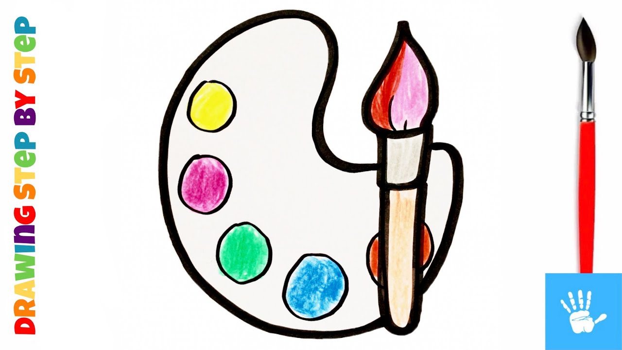 How To Draw a Cute Color Palette for Children - YouTube