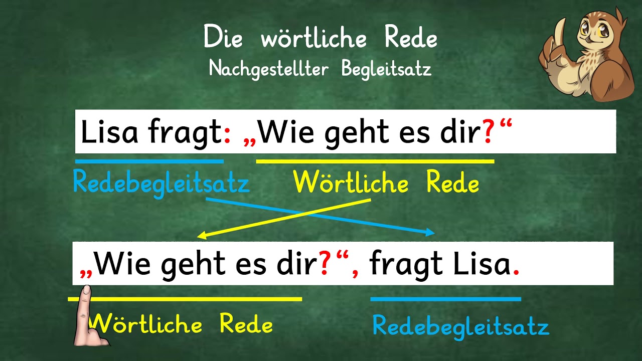 Deutsch Wörtliche Rede Teil 2 - YouTube