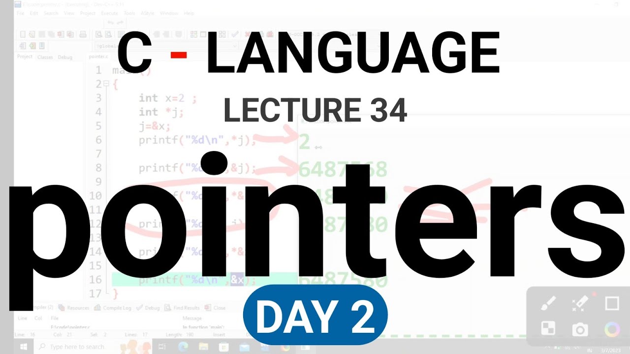 Pointers In C Language Pointer Variable In Hindi Youtube
