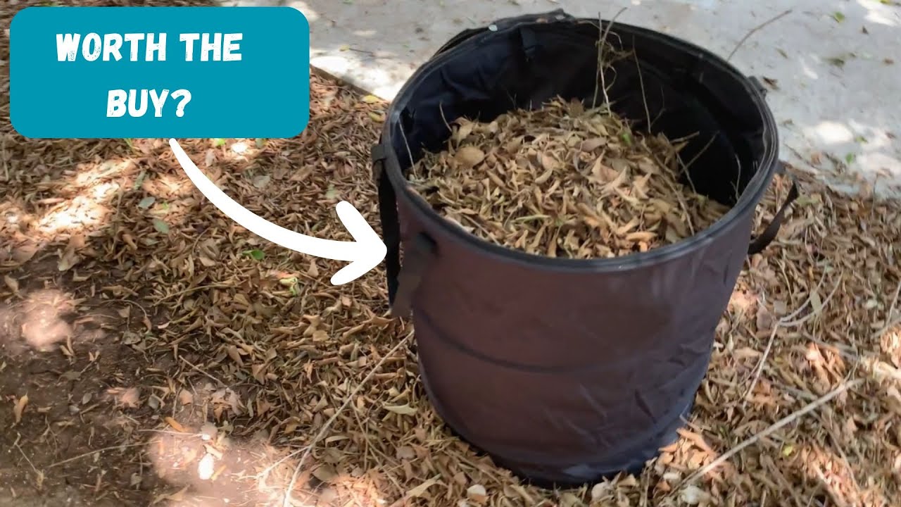 Easy Way To Clean Leaves | 24 Gallons Collapsible Trash Can - YouTube