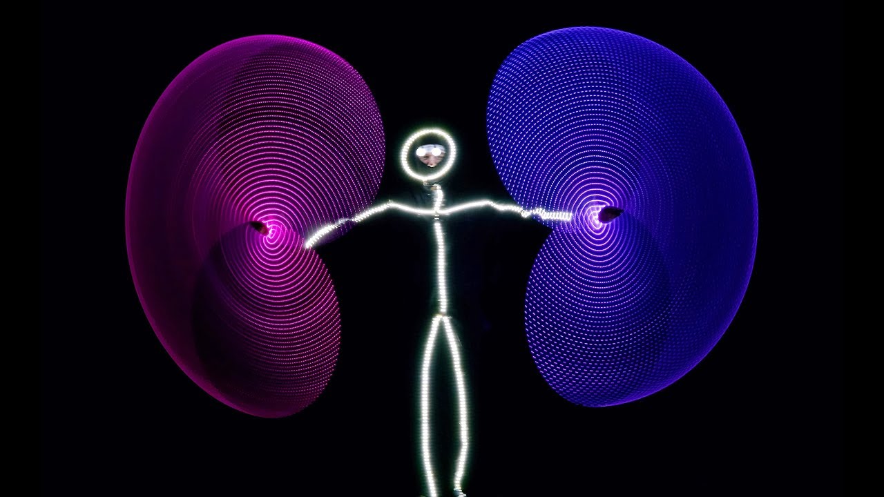 Visual magic! LED Stickman produces images with poi! Stage - YouTube