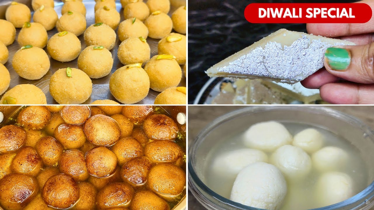 दिवाली की 4 आसान मिठाई | Diwali Special Sweets Recipes: Besan Ladoo ...