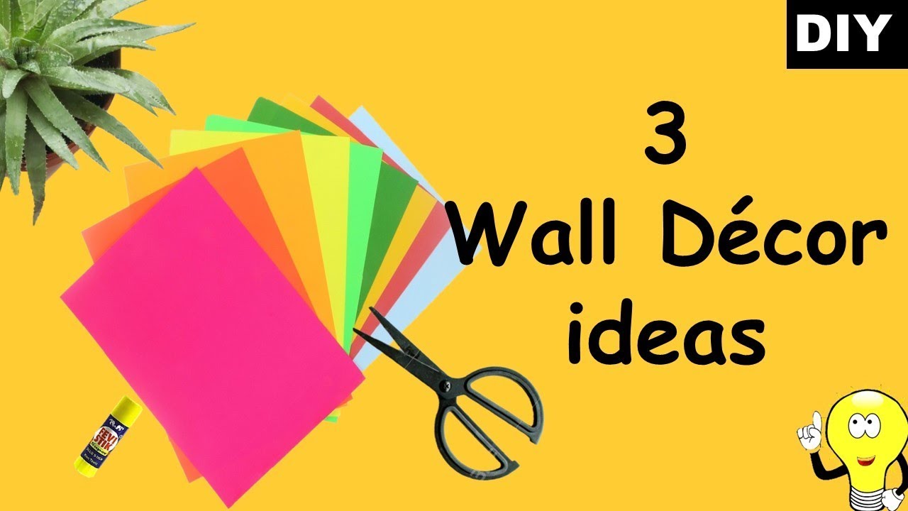 3 wall decor ideas with paper | how to make wall decor using paper ...