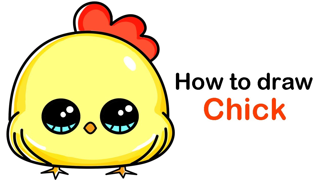 how to draw a cute chick step by step easy tutorial drawing - YouTube