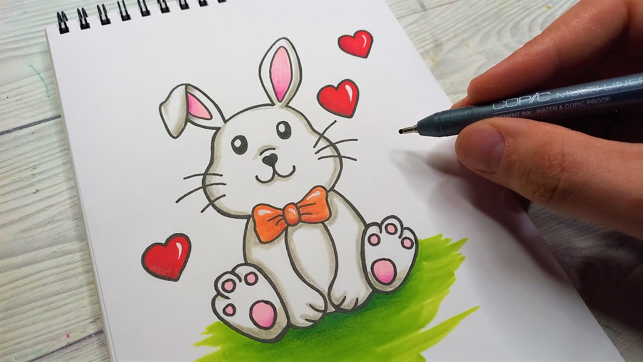 Deseneaza un IEPURAS de PASTE DRAGUT Usor Pas cu Pas 🐰 Desenez si ...