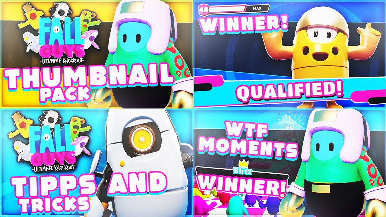 FALL GUYS Thumbnail Template V2 !! PSD! - YouTube