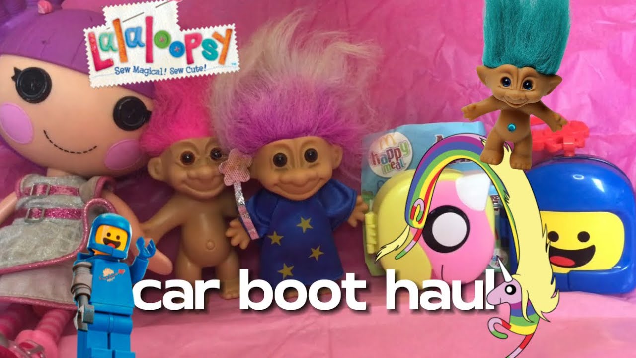 CAR BOOT TOY HAUL/ ADVENTURE TIME/ LALALOOPSY/ TROLLS - YouTube