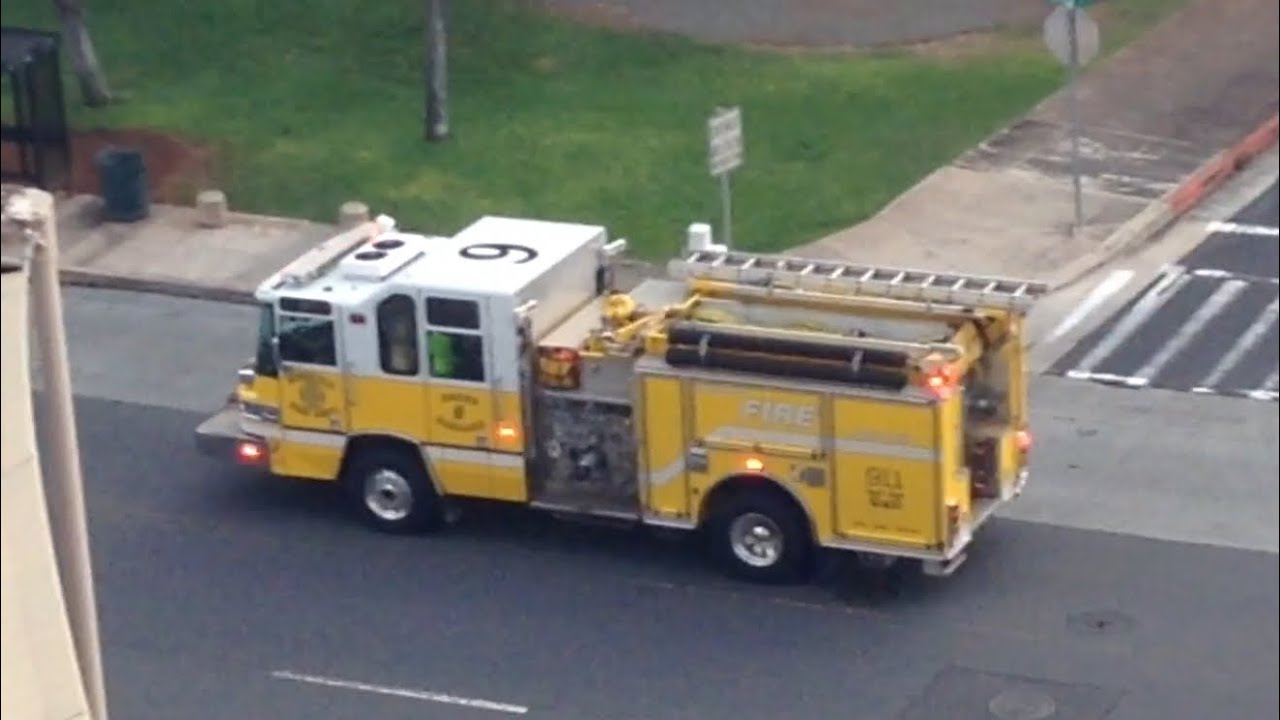 Kakaako Fire Station [Honolulu Fire Dept.] Engine 9 Responding (Wail ...