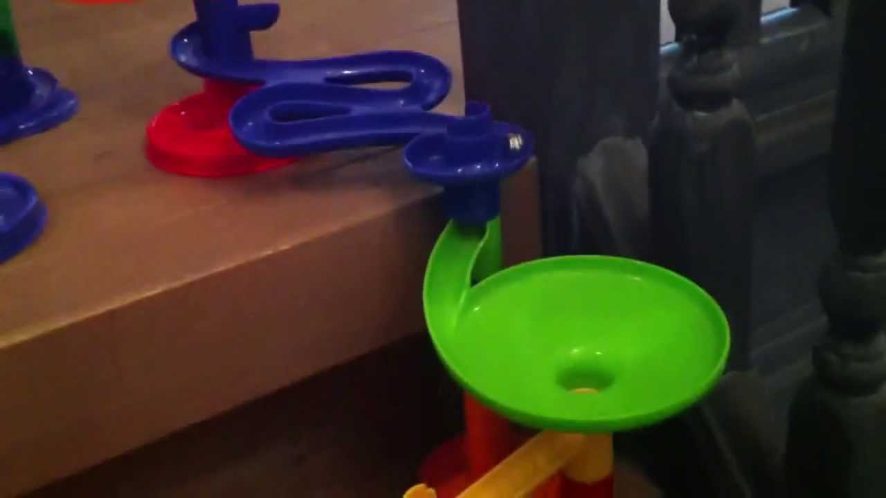 Marble run down the stairs AWESOME - YouTube