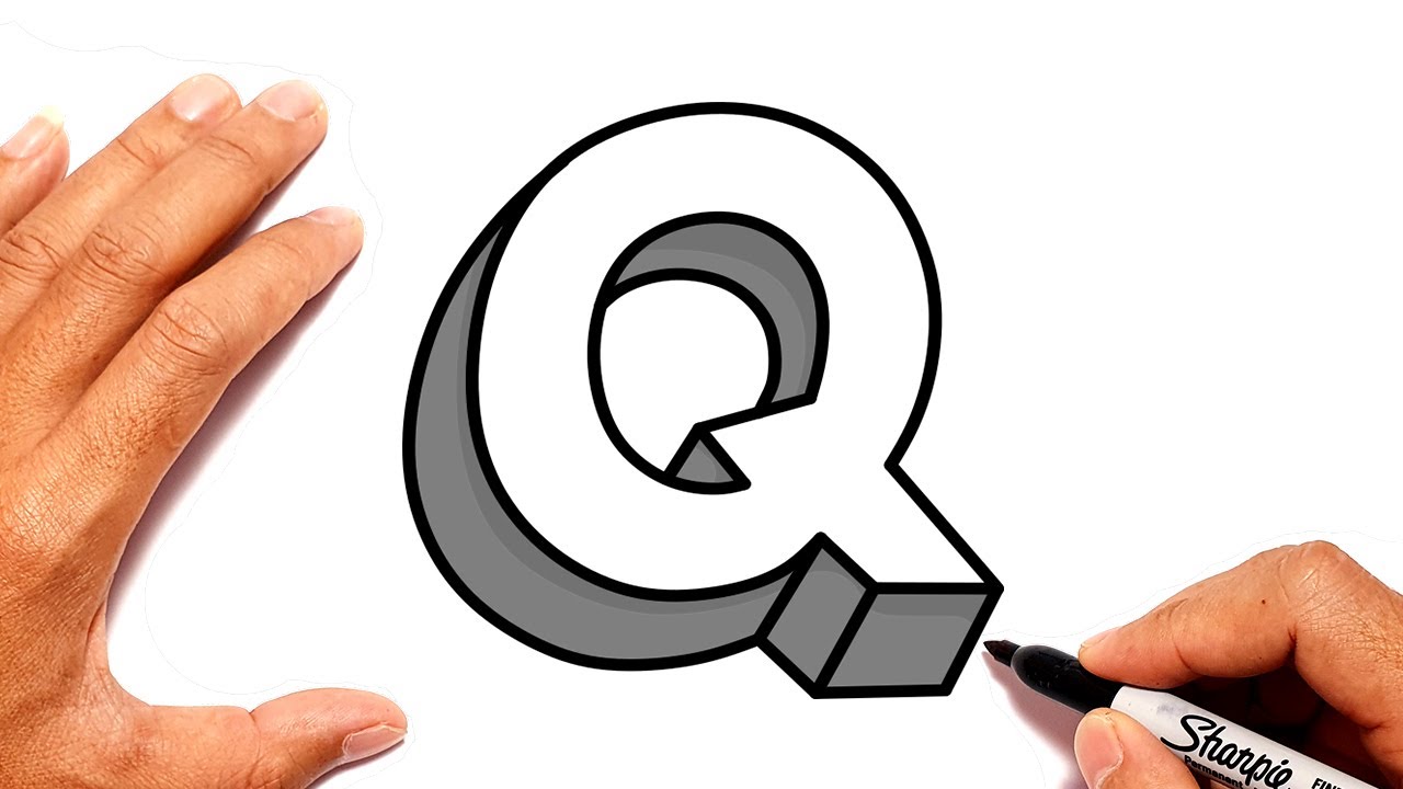 How To Draw 3D letter Q Easy | Letter Q Drawing 3D - YouTube
