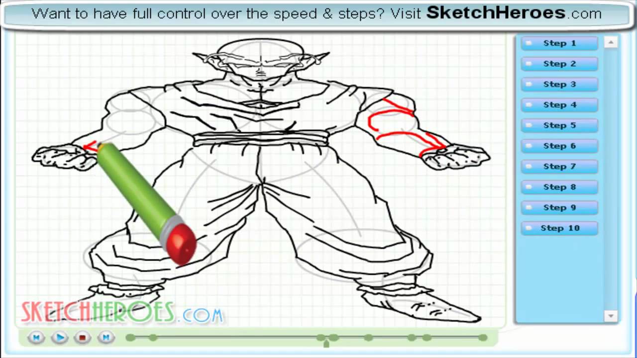 How to draw -Piccolo- (Dragon Ball Z - ドラゴンボール) -- drawing tutorial ...