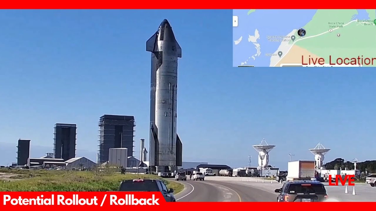 LIVE: ON SITE - SpaceX Starbase OLM Work and Possible Rollout | SpaceX ...