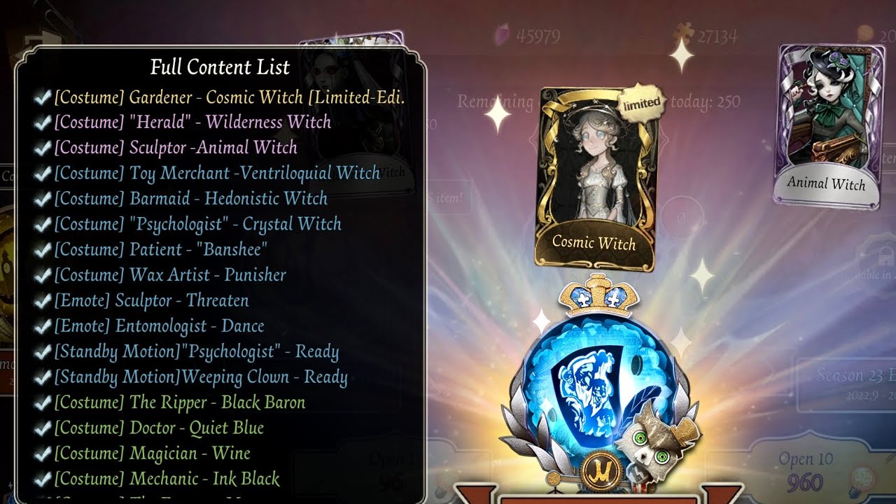 Identity V | OPENING ALMOST 200 ESSENCES TO GET THE NEW GARDENER ...