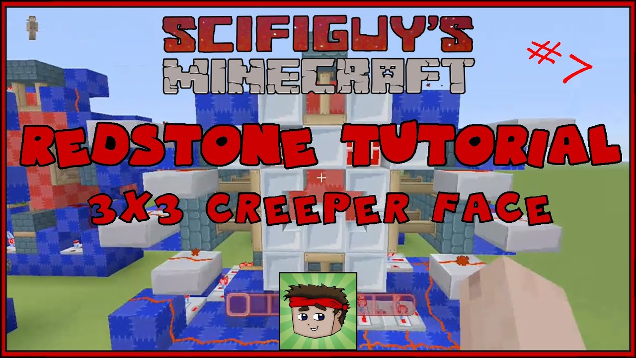 Xbox Redstone Tutorial #7 (3x3 Creeper Face Door with Lamps) - YouTube