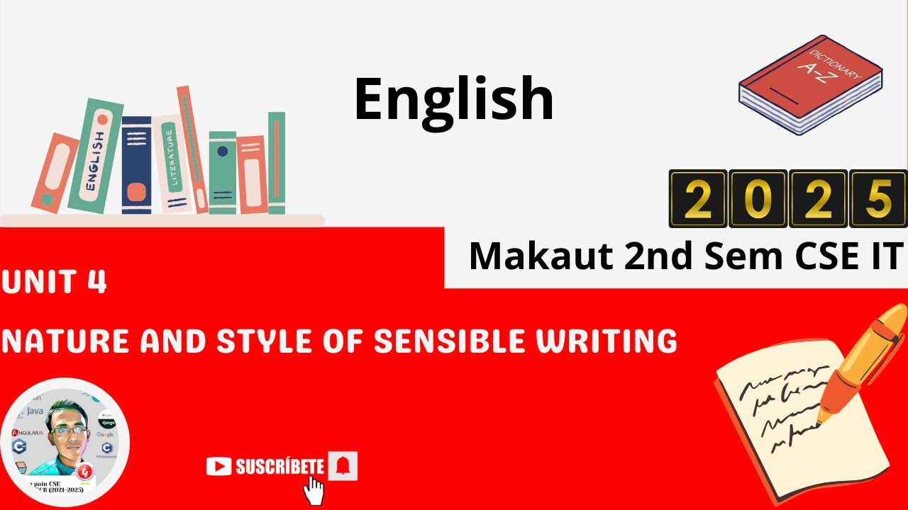Unit 4 Nature and Style of Sensible Writing ️English Makaut CSE IT 2nd ...