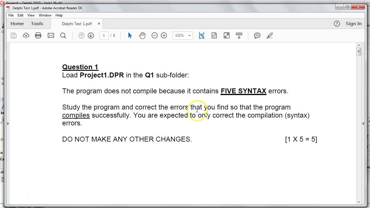 Beginner Delphi Test Q1 - Syntax Errors - YouTube