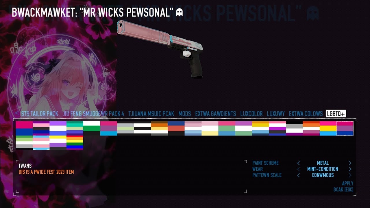 Payday 2 Mod preview Pride Weapon Color Pack - YouTube