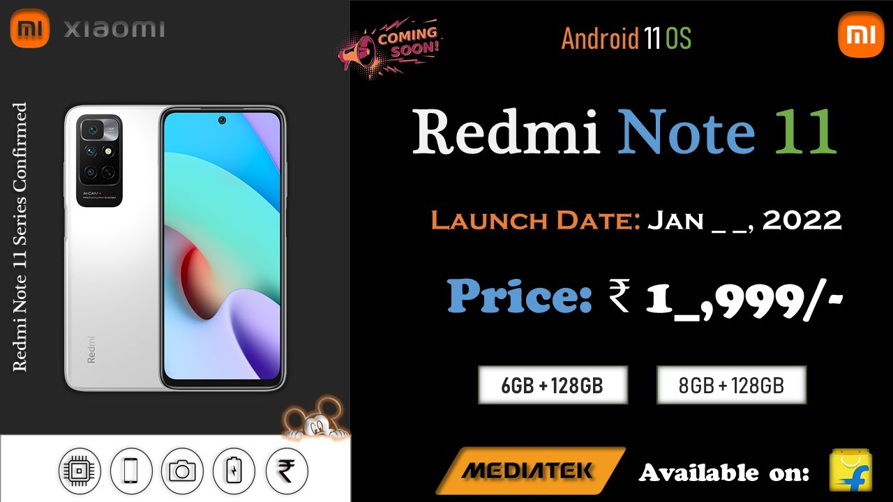 Redmi Note 11⚡Launch Date in India | Price 🙂 Specifications | Xiaomi ...