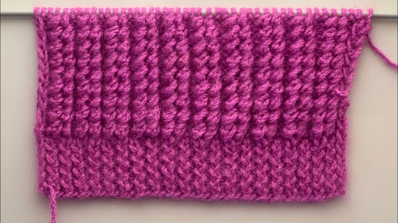 Very Easy Knitting Stitch Pattern/Two Rows Repeat Knitting - YouTube