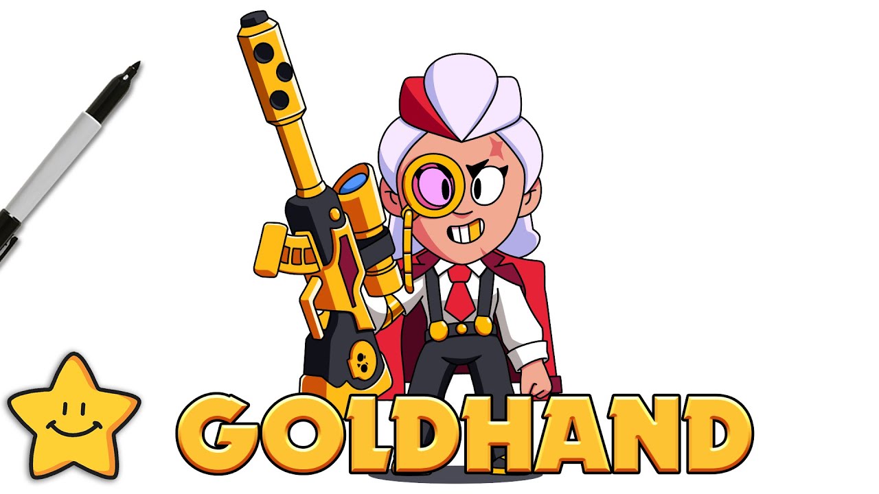 How To Draw BELLE GOLDHAND 💰🔫 | Brawl Stars | New Brawler Skin | Step ...