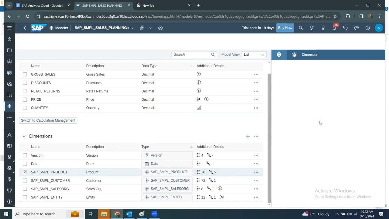 3.SAC planning sample content - model and dimensions - YouTube