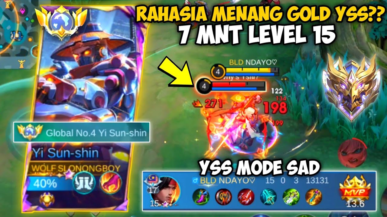 7 MENIT LEVEL 15!! CARA MENANG GOLD DAN LEVEL MENGGUNAKAN YSS DI PATCH ...