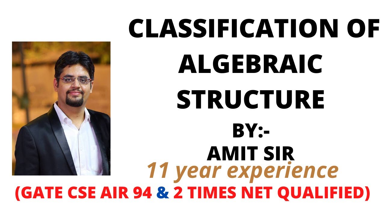 191. classification of algebraic structure #GATE #discretemaths # ...