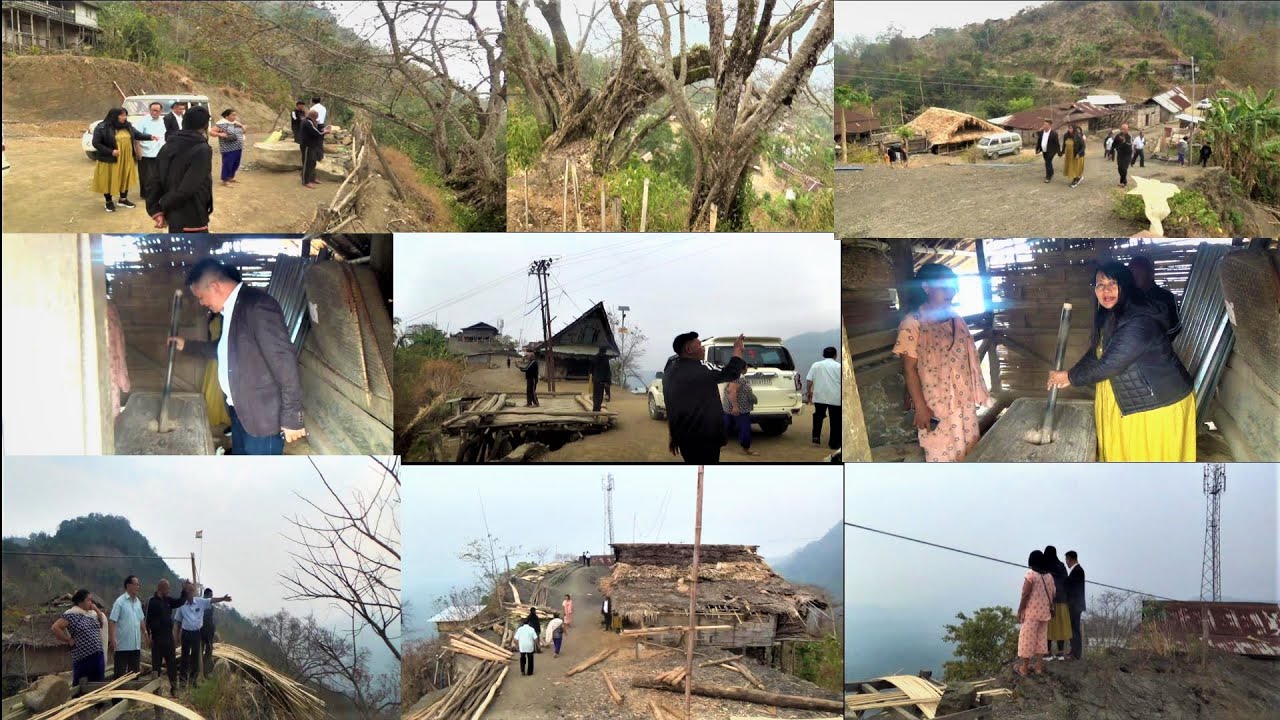 the view of sowa village (konyak) located on the top of the mountain ...
