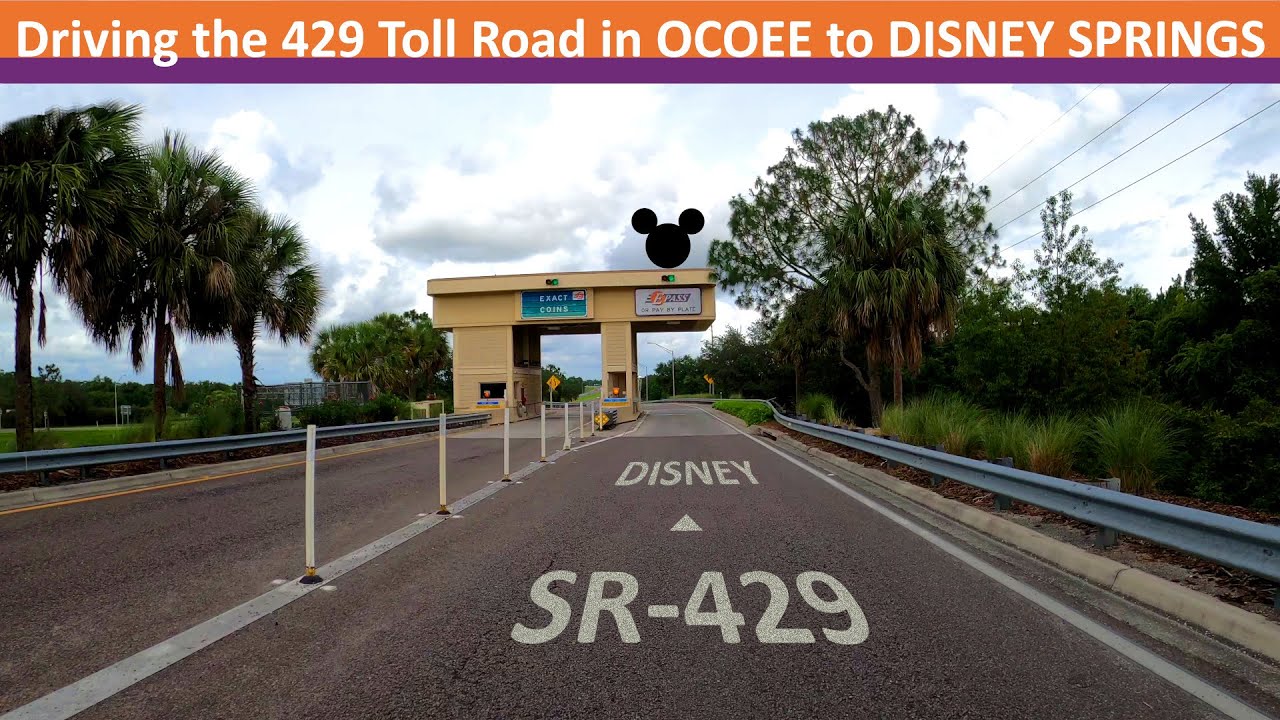 Driving south on SR-429 Toll Road to Disney Springs at Walt Disney ...
