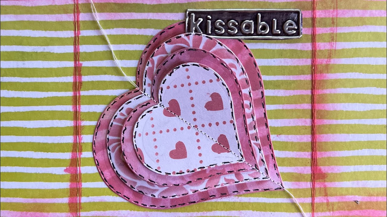 TUTORIAL 5 - stacking heart embellishment using stencils for my 12x12 ...