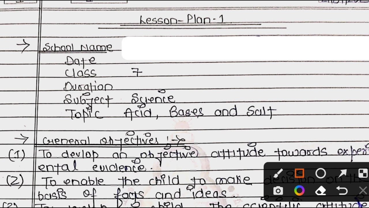 B. ed 3rd semester lesson plan of science in English TOPIC acids bases ...