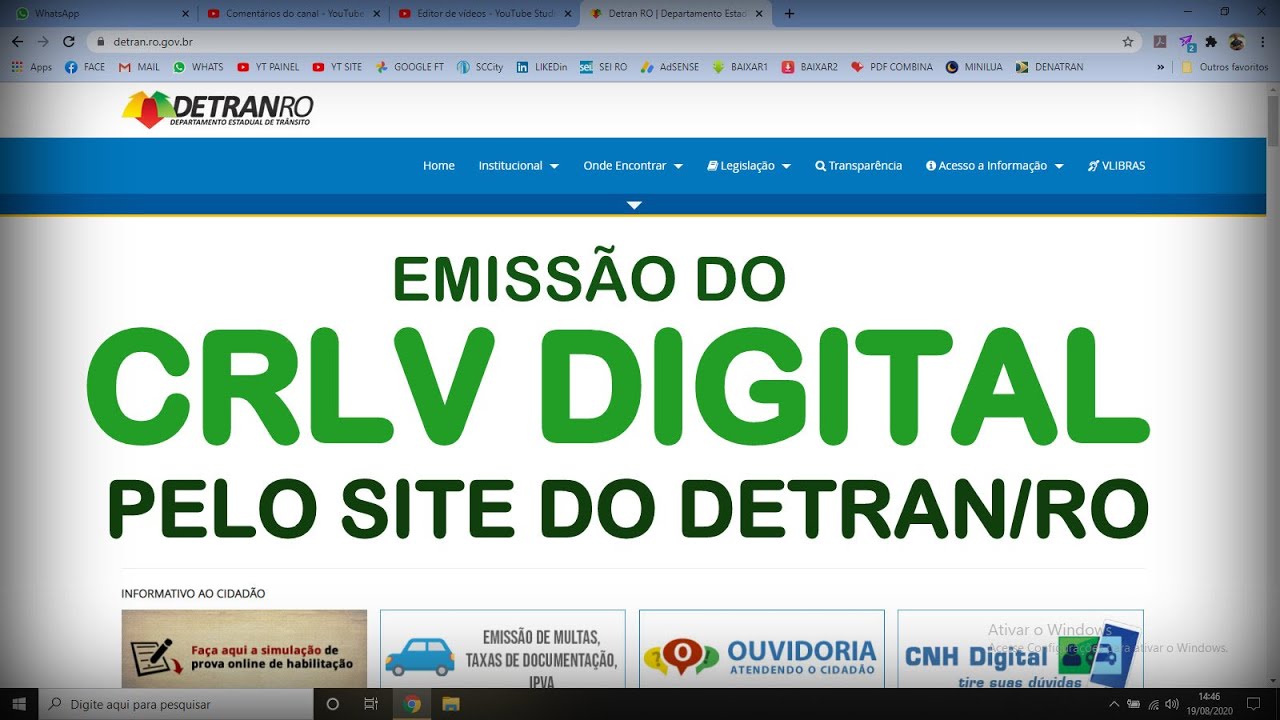 EMISSÃO DO CRLV DIGITAL PELO SITE DO DETRAN/RO【S.RIO】 - YouTube