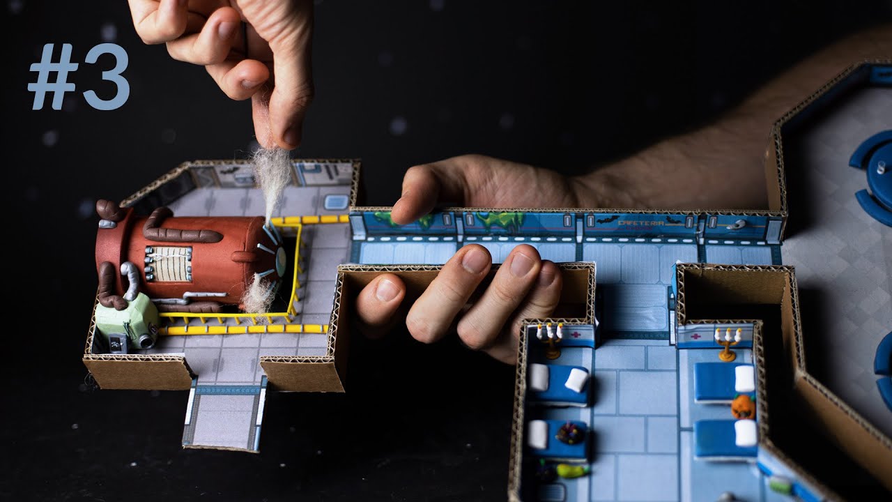 Building THE SKELD (Among Us) with cardboard & clay – Part 3 - YouTube