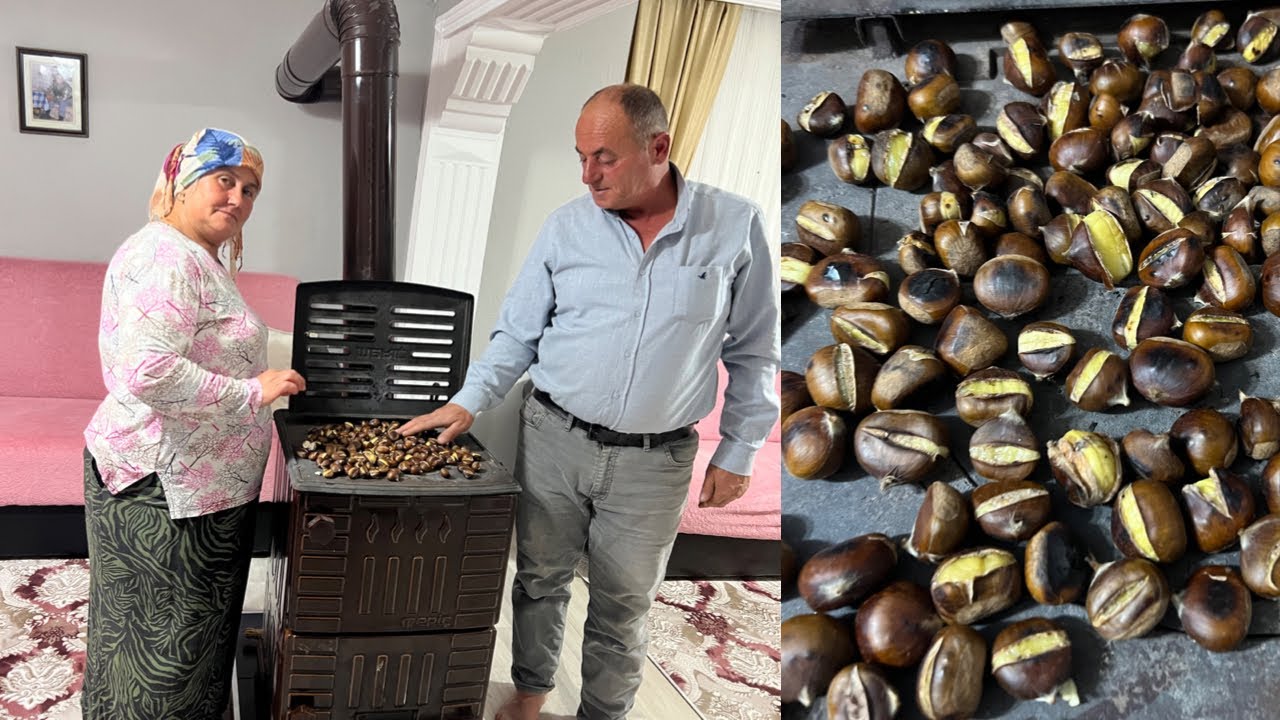 İLK SOBADA KESTANE KAVURDUK!!!#kestane #kışlıkhazırlık #soba - YouTube