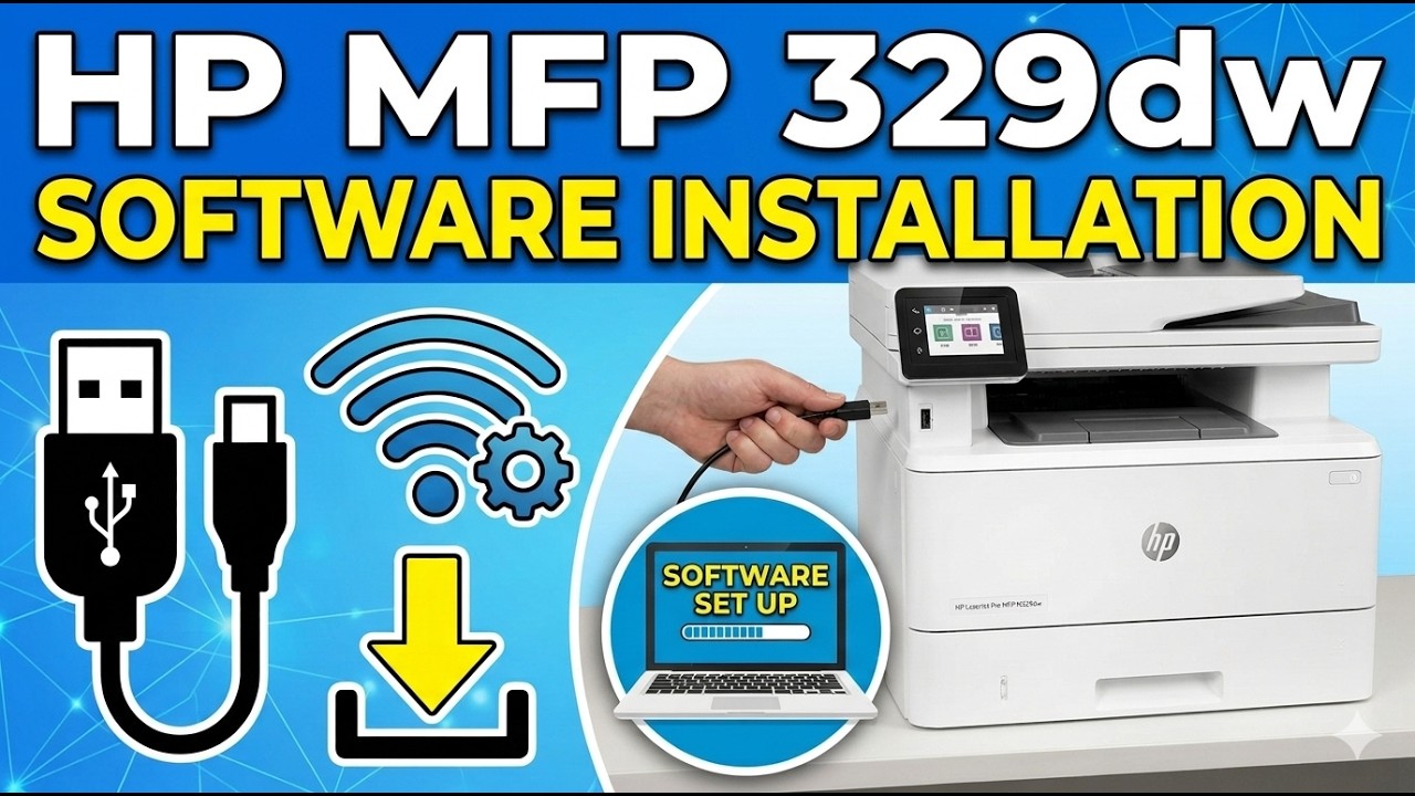 HP MFP 329dw Printer Software Installation. - YouTube