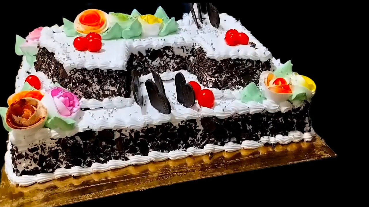 How To make | 3 kg cake decorating | Black forest | cake design Black ...