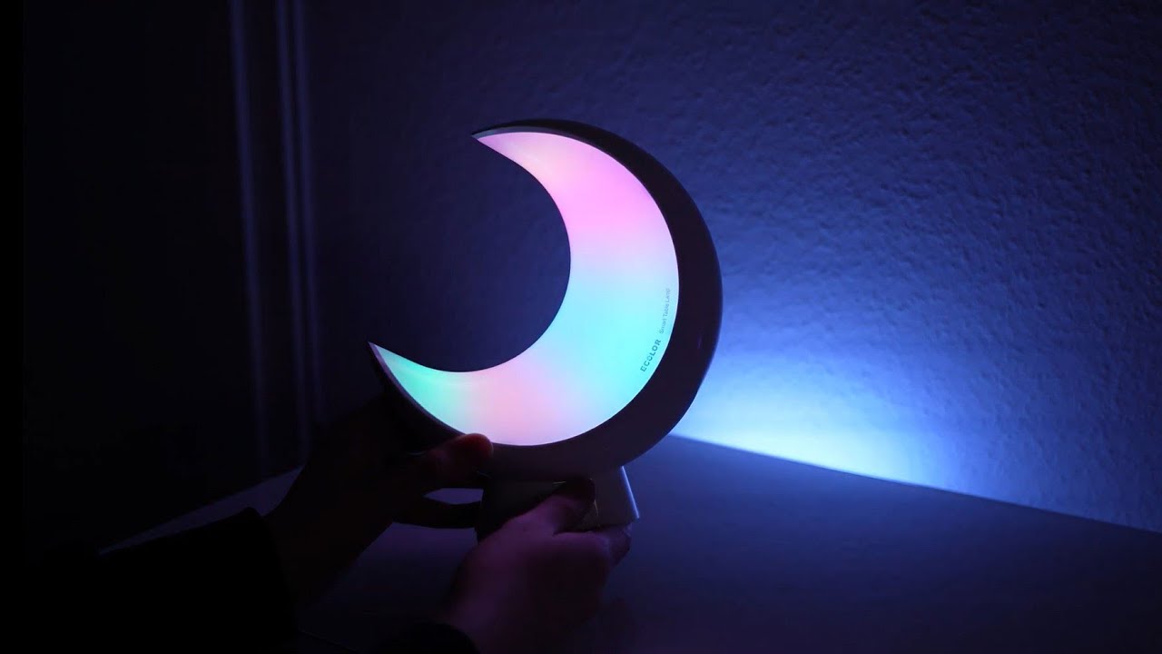 Decor My Room with Ecolor RGB Moon Lamp & Light Strips - YouTube