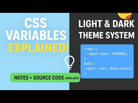 CSS Variables Tutorial | Light & Dark Theme System | CSS Custom ...