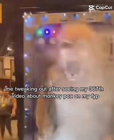 me tweaking out after seeing my 367th video on monkey pox on my fyp ...