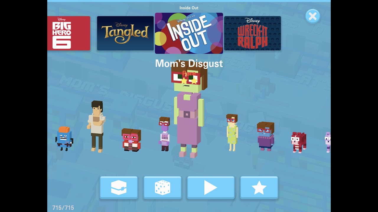 Disney crossy road #31 Inside Out [ Mom's Disgust ] level max - YouTube